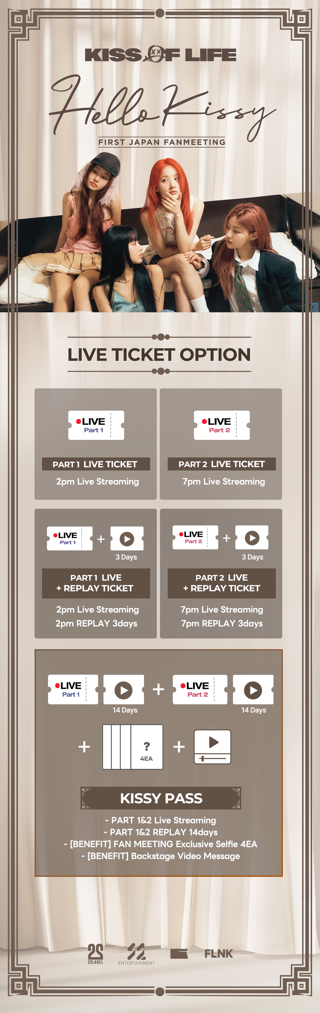 [LIVE TICKET] KISS OF LIFE First JAPAN Fanmeeting 「Hello Kissy」