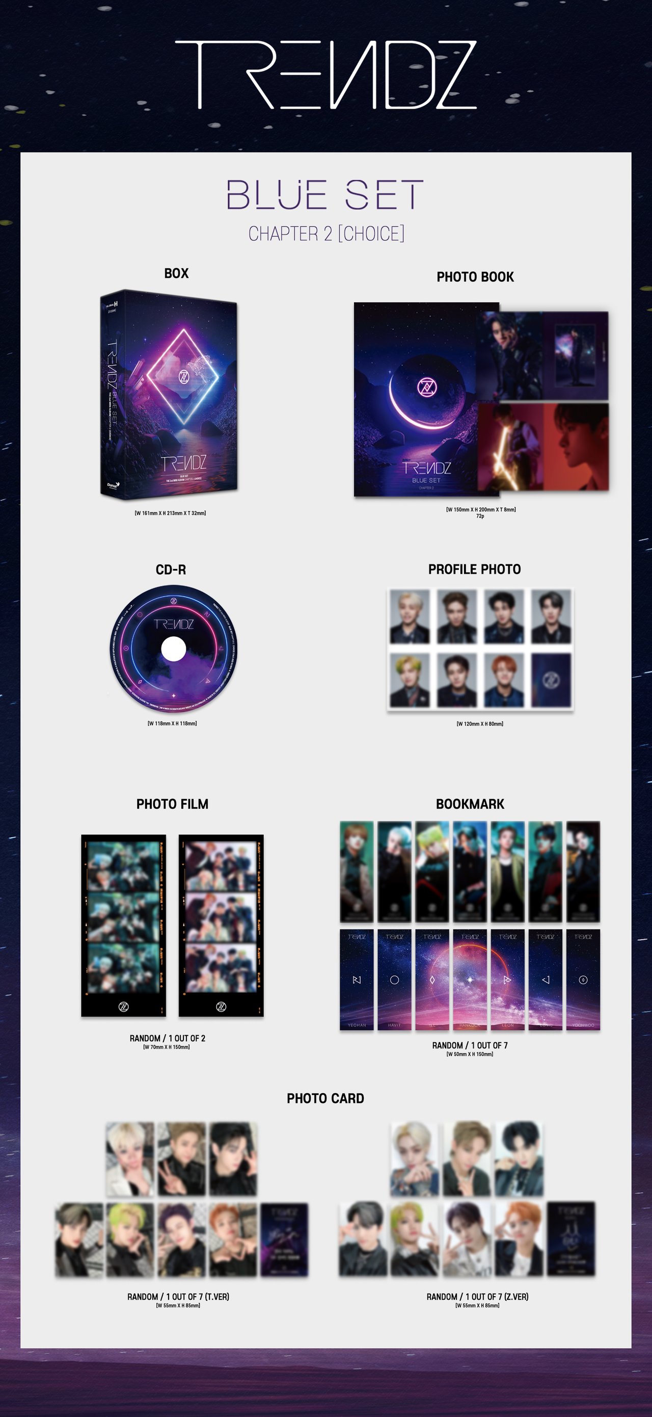 [Unreleased Photocard] TRENDZ 2nd MINI ALBUM – BLUE SET Chapter2 [CHOICE]