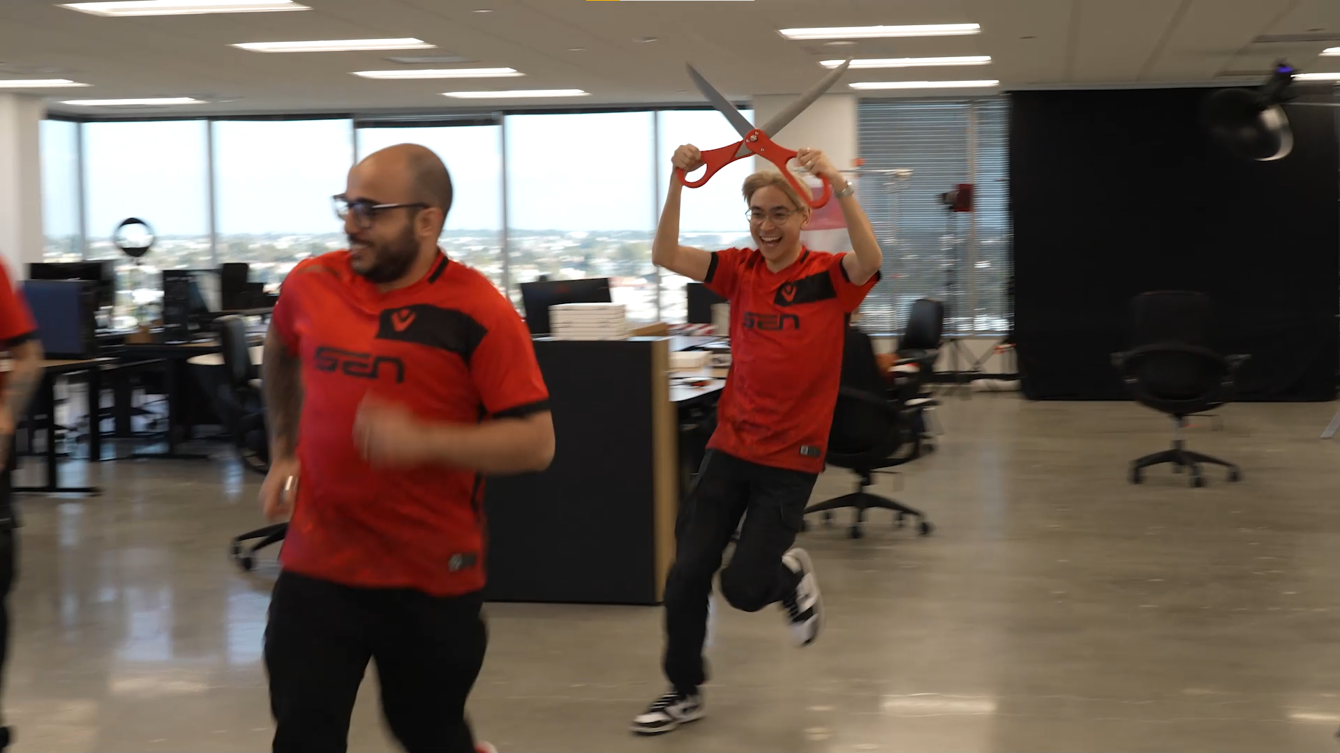 Who gave these guys giant scissors?